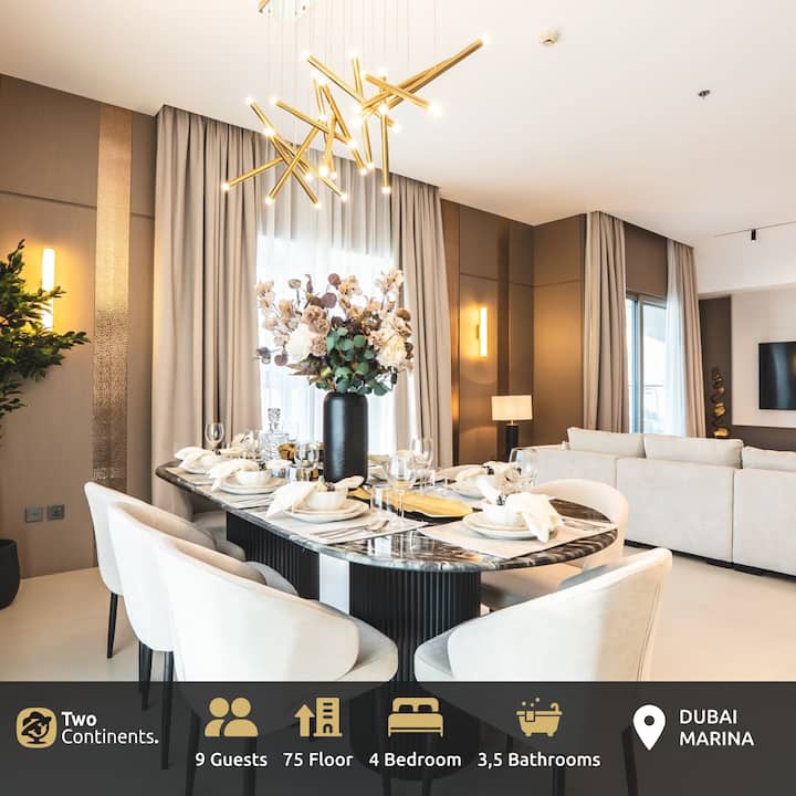 Penthouse On 75th | 4 Bedrooms | Marina&palm Views - Dubai Marina