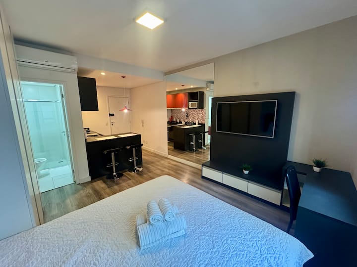 Stúdio Charmoso Com Vaga, Ar E óTima Localização - Barueri