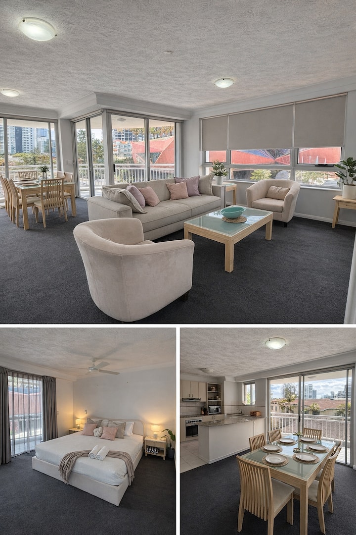 Winter Escape: Sunlight Ocean View Apartment + Spa - Surfers Paradise
