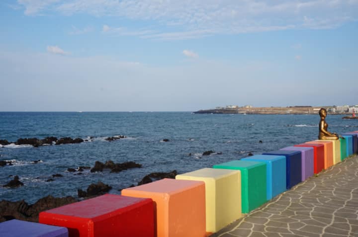 바다 도보1분 이호테우 해수욕장 근처 방3개 가성비 숙소 집 전체 - Jeju-si