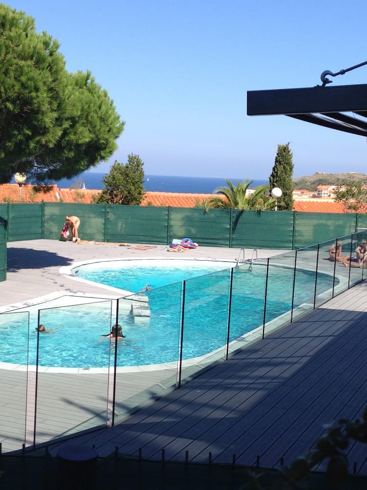Superbe Appartement T3 Vue Mer Avec Piscine - Plage de Port-Vendres (Bernardi)