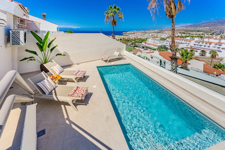 Ocean View Semi-detached Villa With Private Pool - Costa Adeje