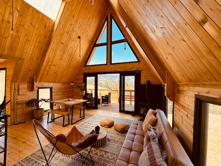 A-frame Frente Al Lago Chimenea Terraza Panorámica - Colombia