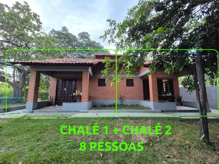 Chalés 1 + 2 - Chácara Caliandra - Até 8 Pessoas - Barreiras
