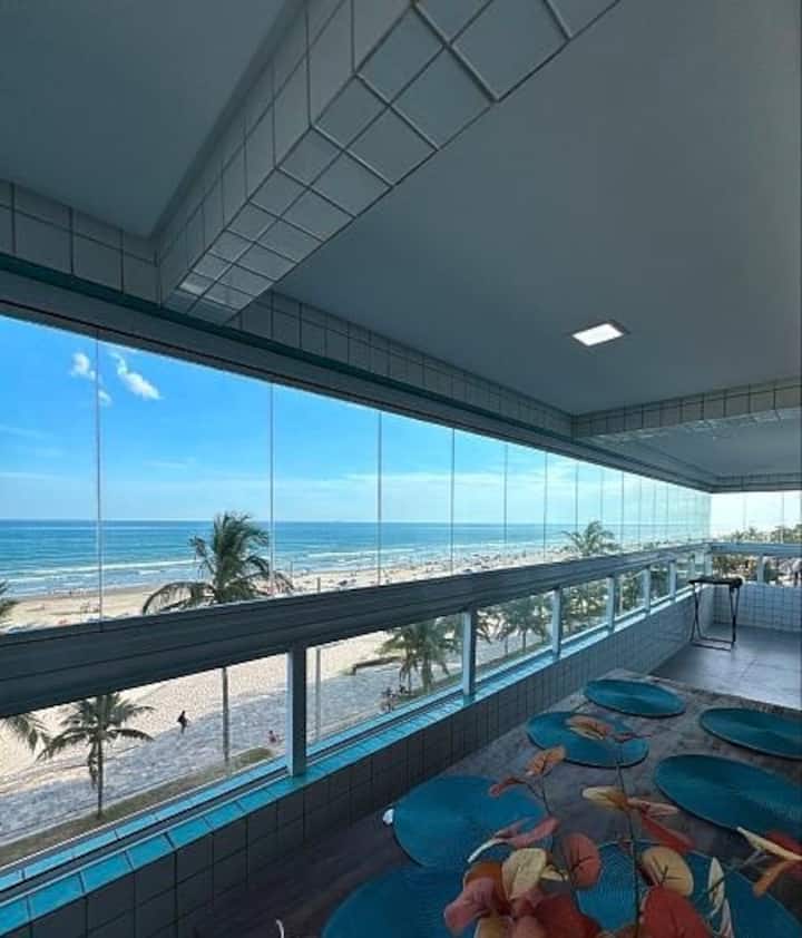 Um Charme De Apartamento Frente Ao Mar Com 2 Vagas - Praia Grande