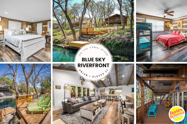 Blue Sky On The Comal | Sleeps 12 | Riverfront - 뉴 브라운펠스