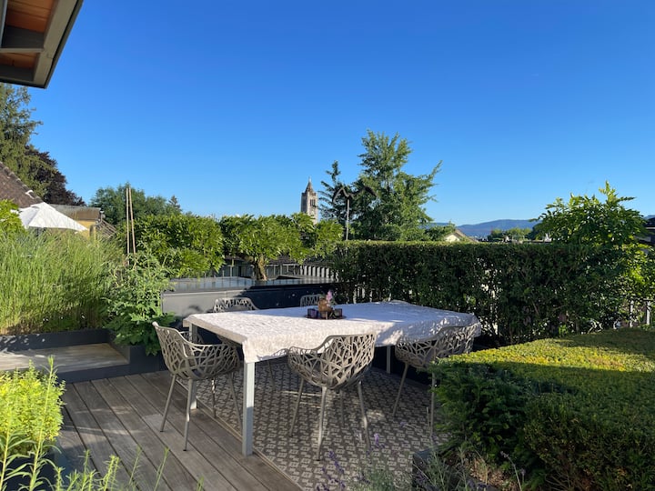 Traumhafte Dachwohnung Mit Schönem Dachgarten - Zurich