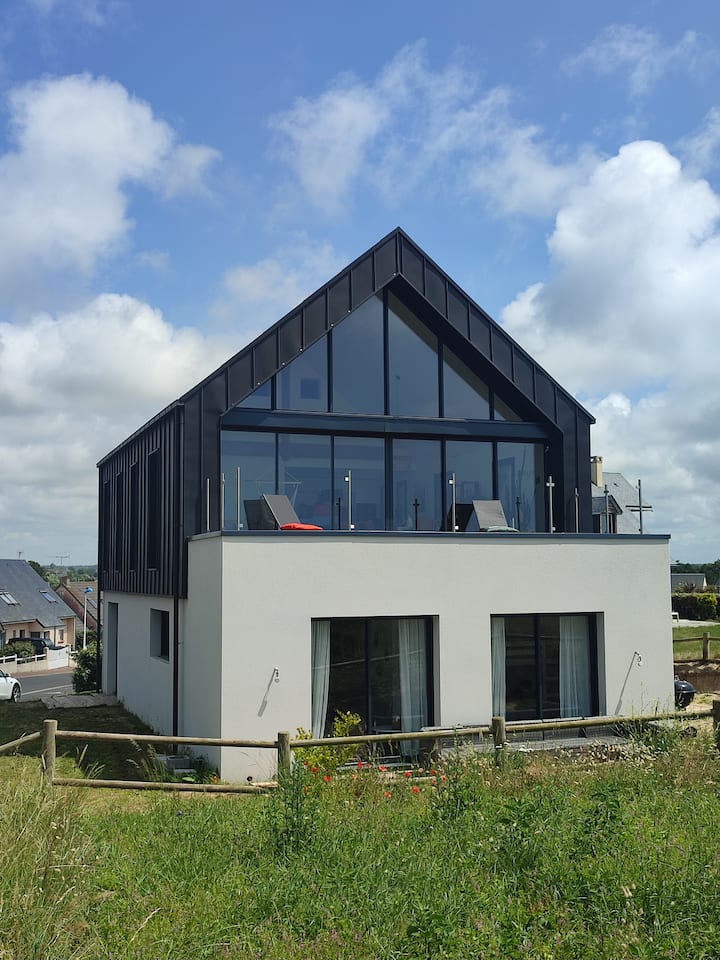 Villa Vue Mer Proche Plage Et Cabines De Gouville - Cotentin