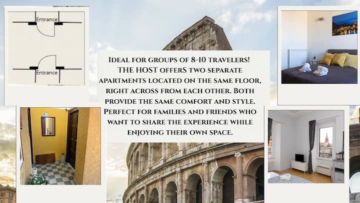 A Due Passi Dal Colosseo 2 Apt Gruppi Fino A 10pax - Rom