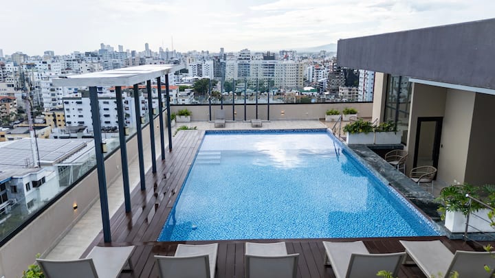 Modern & Cozy Apt In Luxury Tower - Rooftop Pool - Saint-Domingue (République Dominicaine)