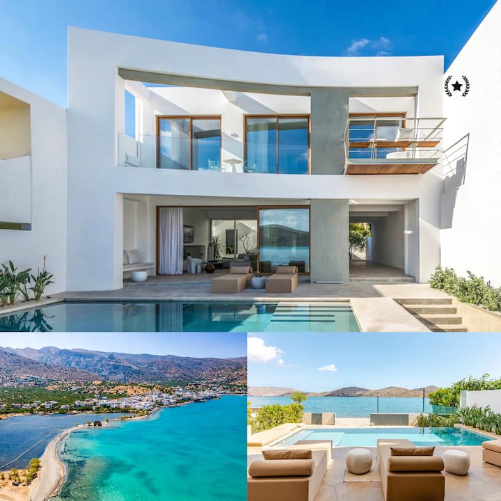 Beachfront Villa In Elounda / Private Pool / 5 Br - Agios Nikolaos