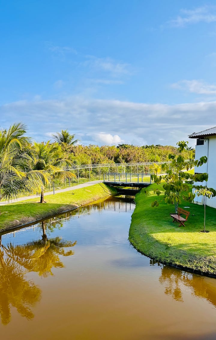 Apto Incrível Vista Para O Lago Na Praia Do Forte - Brasilien