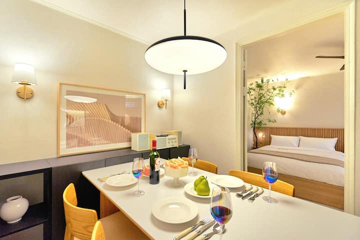 잠실·Kspo 10분|우드톤 감성 6인숙소·무료주차 - 태평3동