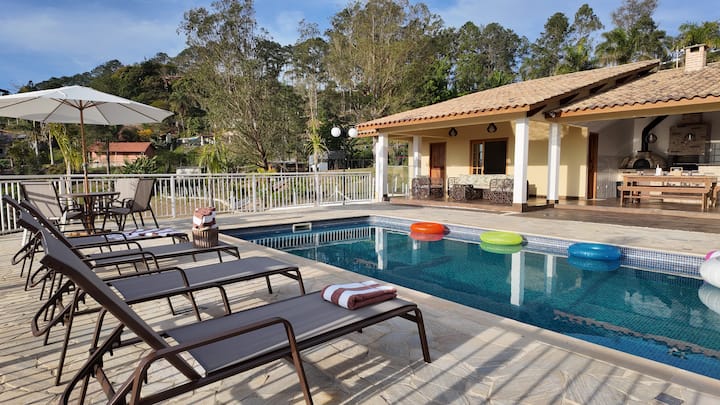 Chácara Ory – Piscina Ao Pôr Do Sol E Natureza - Guararema