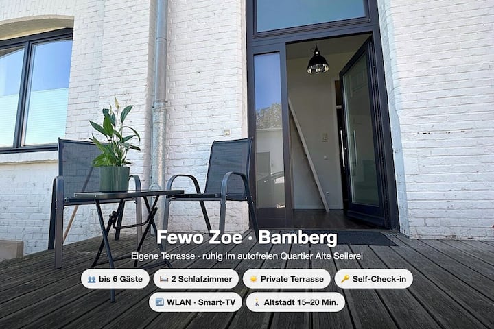 Fewo Zoe  Terrasse, 2 Chambres, Près Du Centre - Bamberg