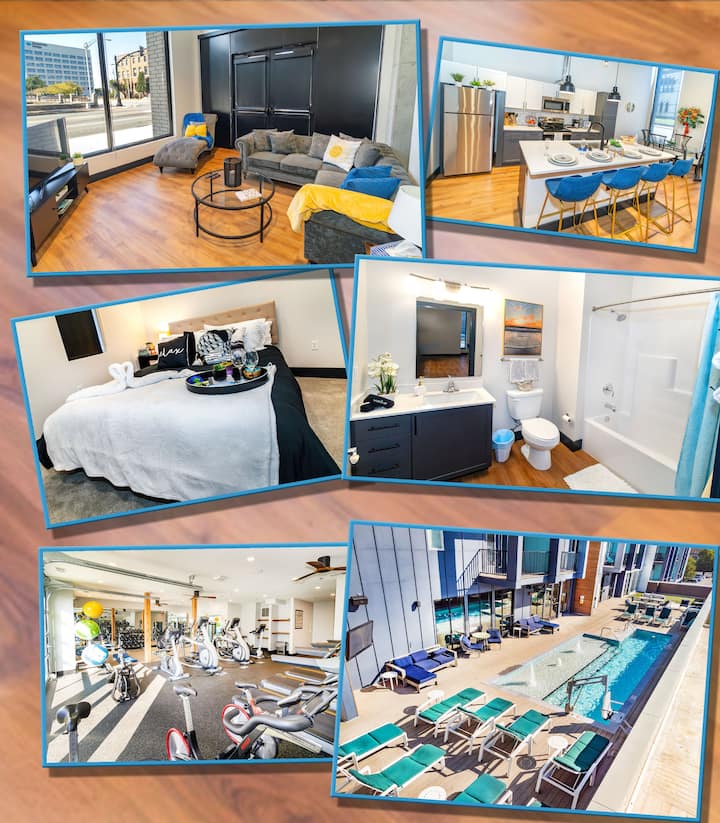 Dwntwn 1bd Apt W/rooftopyoga, Cable, Wi-fi, Office - Evansville, IN