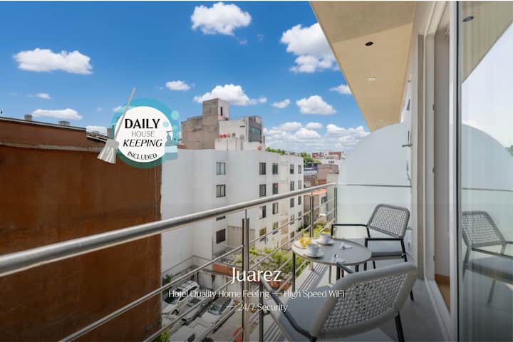 Capitalia Juarez | Central Studio + Balcony & Gym - Mexico City