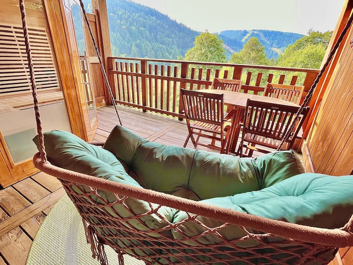 Logement Cosy Avec Balcon, Sauna + Vue Imprenable - Munster