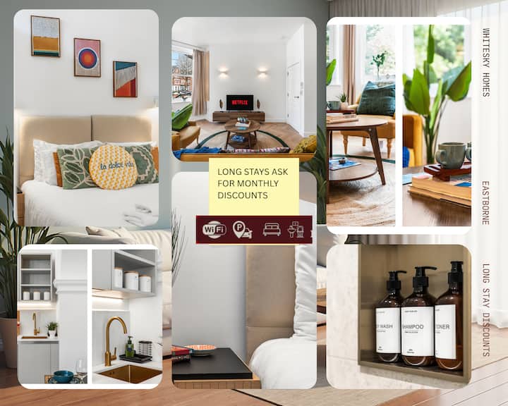 Seascape- Nr Station|sleeps 3|long Stays|parking - Eastbourne