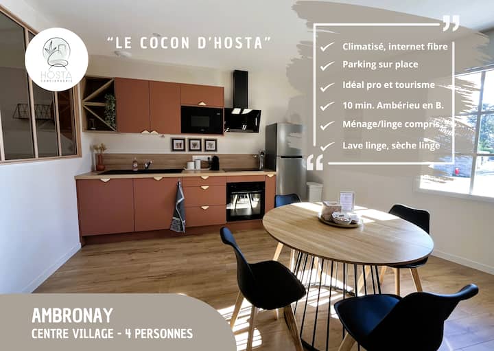 Le Cocon D'hosta_ Ravissant T2 Au Cœur D'ambronay - Ambérieu-en-Bugey