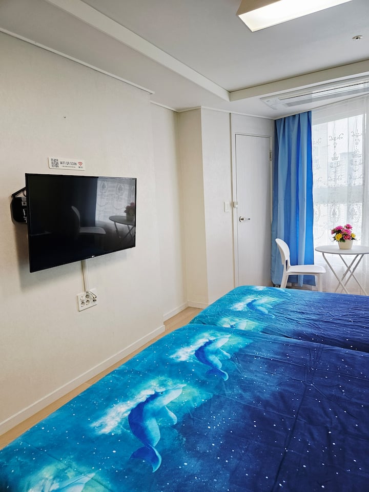 &19 해운대해변까지 102m, 포근한 숙소, 깨끗한 숙소, 4명까지, 출장 - Busan