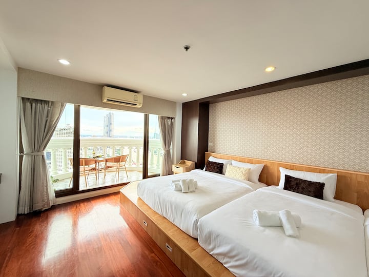 [New] Panoramic Riverview •70 Sqm •3 Beds•bts/pier - Tailandia