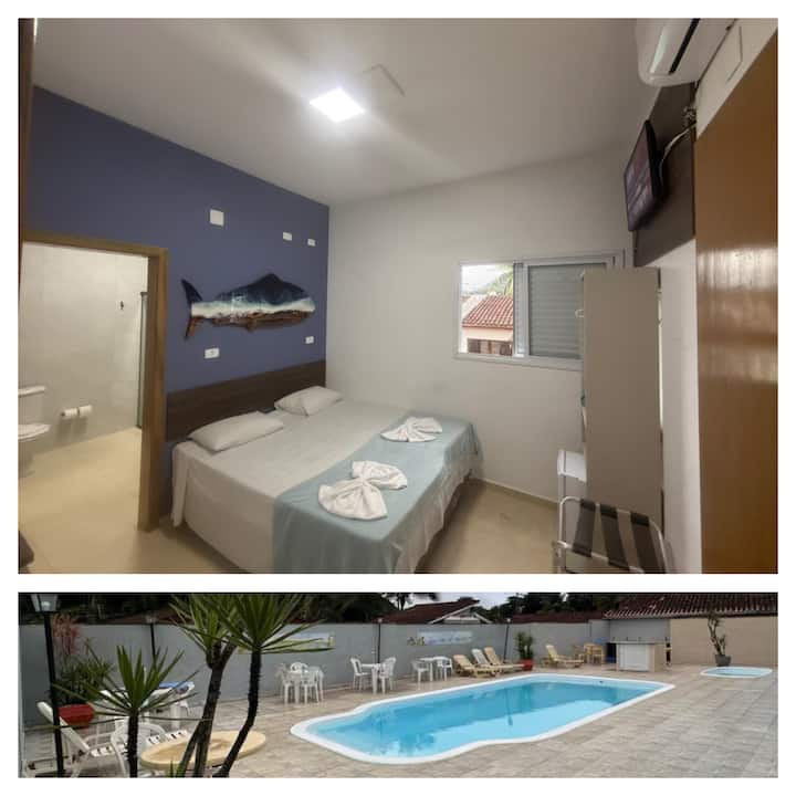 111– 180m Praia Enseada, Ar, Frigobar, Enxoval - Ubatuba