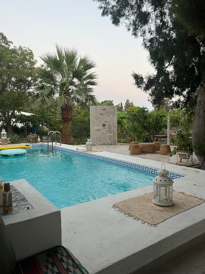 Exklusive Villa & Gartenhaus: 3000m² Oase - Hammamet