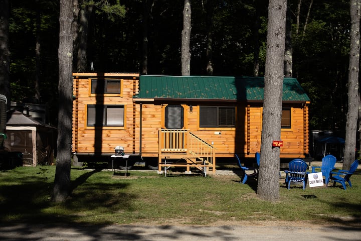 Log Cabin Along Saco River At The Beach Campground - Conway, NH