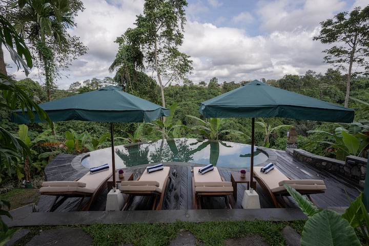 Serene Wooden Villa With Jungle View At Ubud - Ubud