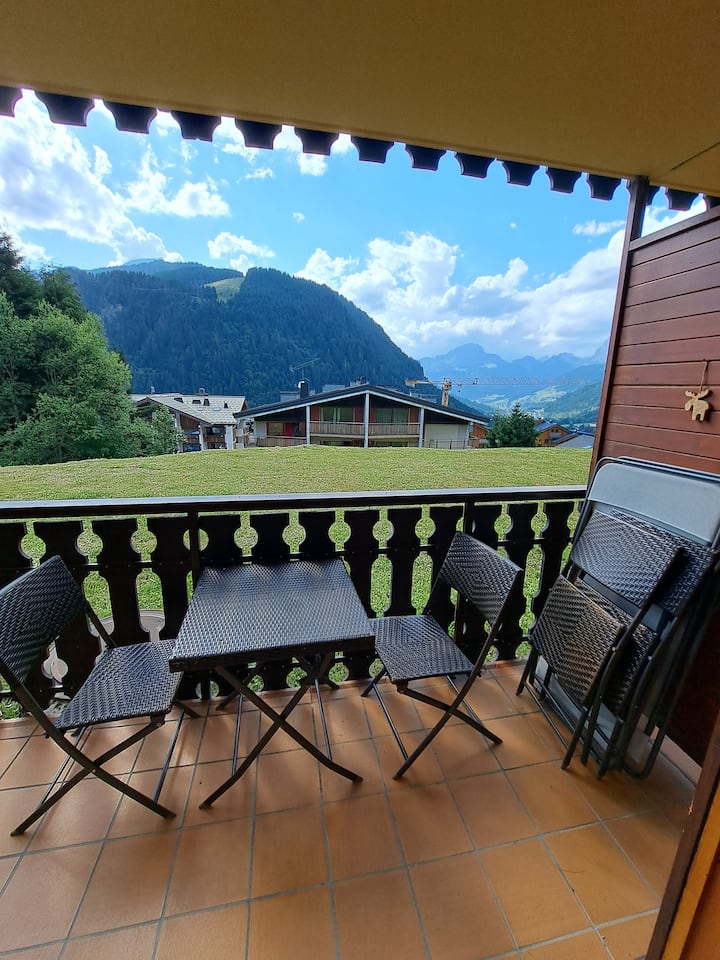 Au Centre T2 Bis Avec Garage Privé 
 Rénové - Châtel