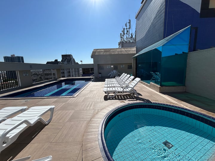 Flat Palladium Piscina Praia São Vicente - São Vicente