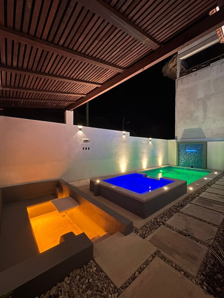 Casa Ola_piscina_starlink_5 Min Bahía Carrizalillo - Puerto Escondido