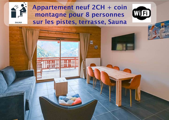 Appart Sur Les Pistes 8 Pers Terrasse Wifi Sauna - Lac de Vallon
