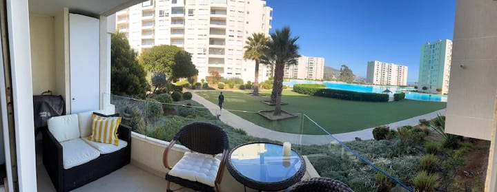 Acogedor Departamento Frente A Laguna Artificial - Papudo