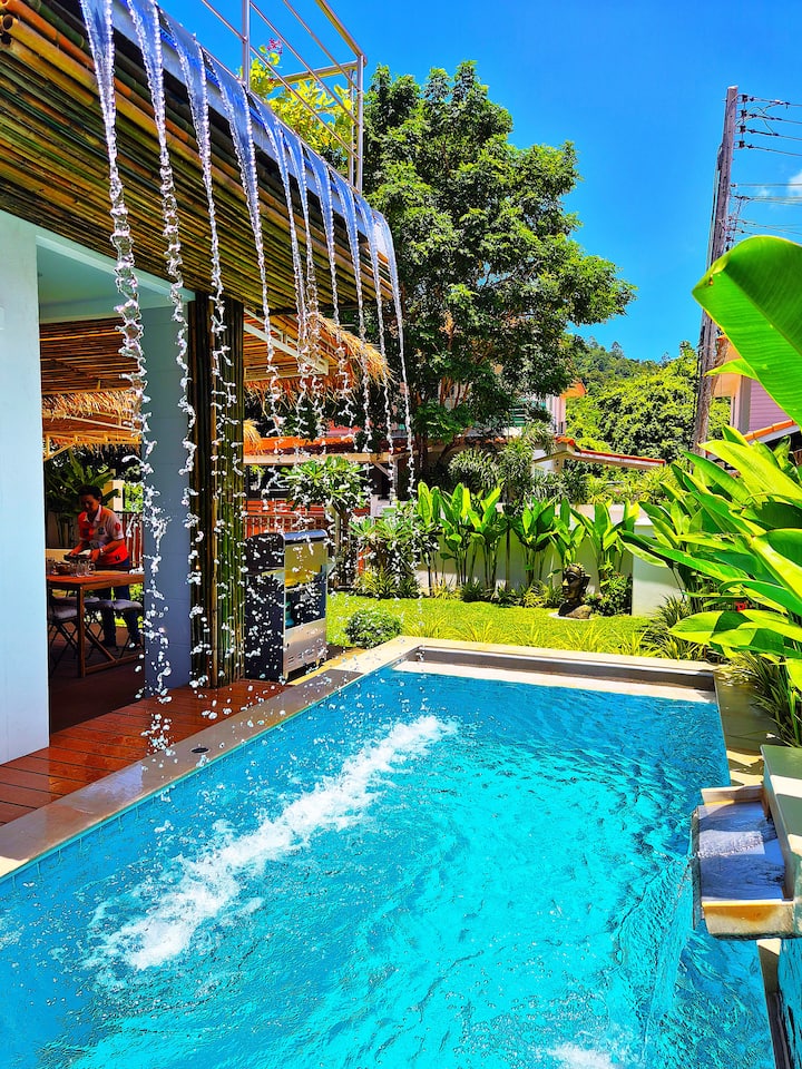 Private Pool Villa With Waterfall, 5-bedroom House - Koh Samui