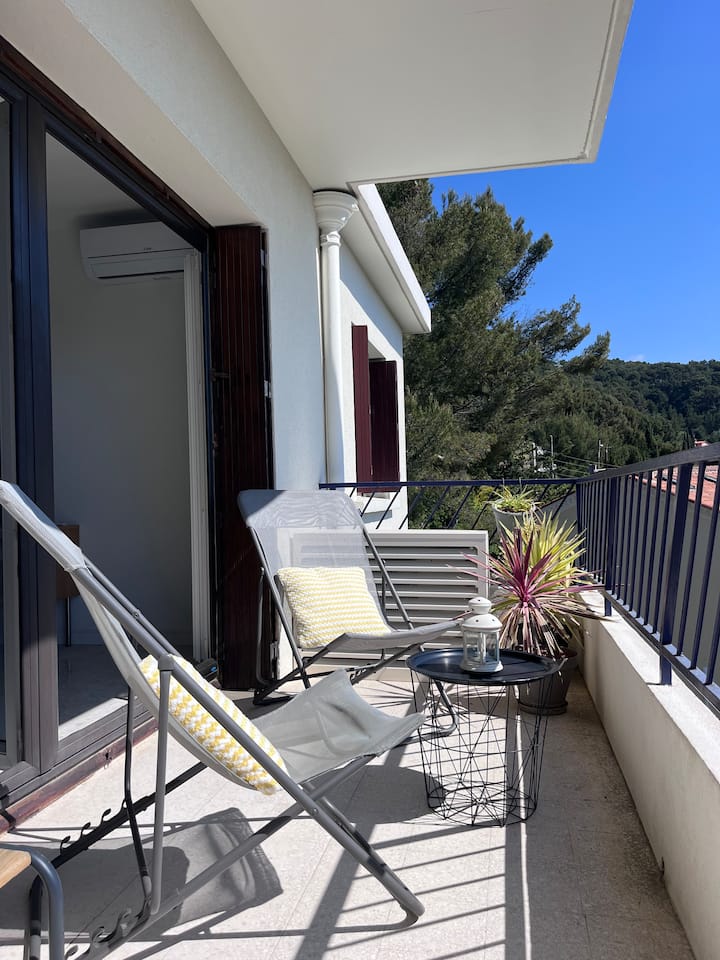 Grand T3 Calme, Clim, Vue Mer Panoramique, Parking - La Valette-du-Var