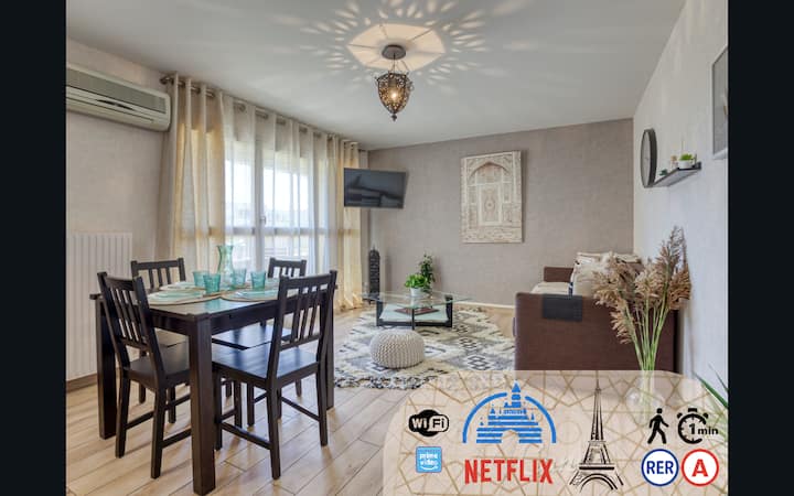 Cœur D'atlas. Spacieux Appartement à 1mn Du Rer A. - Torcy