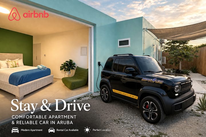 Private Apartment • Free Electric Car • At Arikok - Aruba