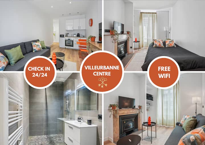 " Le Cocon " Chic & Cosy à Deux Pas Du Métro - Villeurbanne