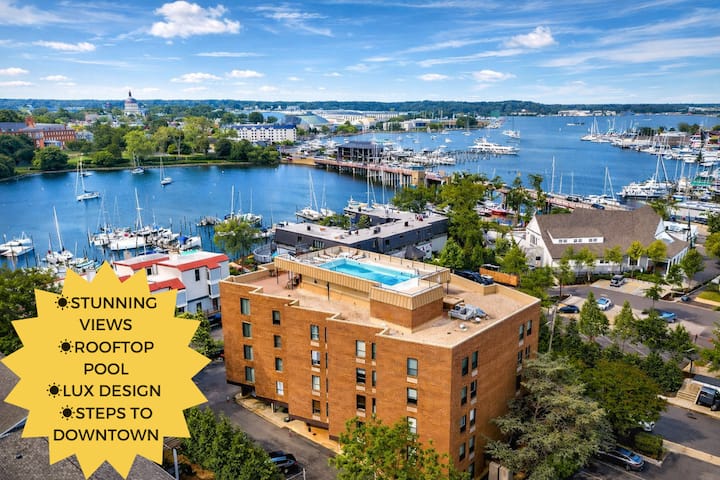 Luxury Condo | Walk To Usna • Rooftop Pool - Annapolis, MD