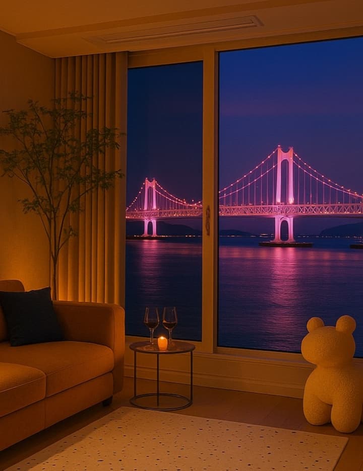 &Newopen#
광안대교오션뷰/퀸침대3개/짐보관/20평거실/무료주차
2인쇼파베드
클린숙소 - Busan