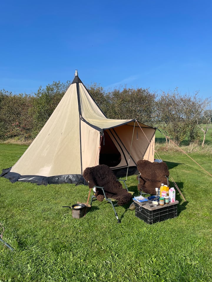 Ruime Tipi Met Houtkachel En Vuurschaal - Apeldoorn