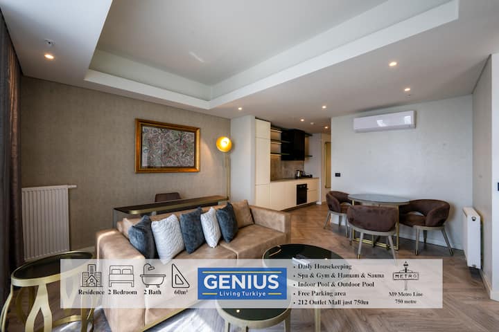 Smart 2 Bedroom Apartment | Spa | Cleaning | Pool - Estambul