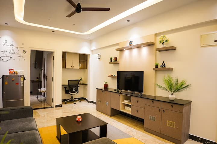 Vista Manor A Luxurious 1 Bhk Flat With Balcony - 邦加羅爾