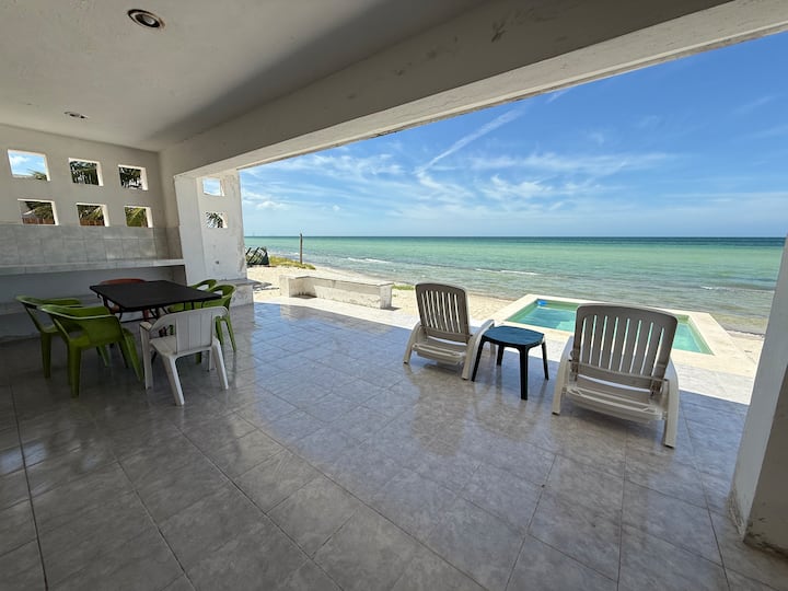 Casa Lis En Playa Frente Al Mar Y Alberca Privada - Yucatan