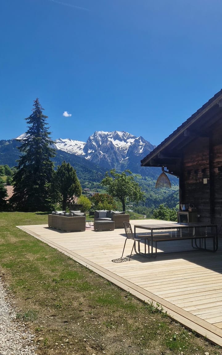 Chalet Vue Montagne Panoramique, Grande Terrasse - Manigod