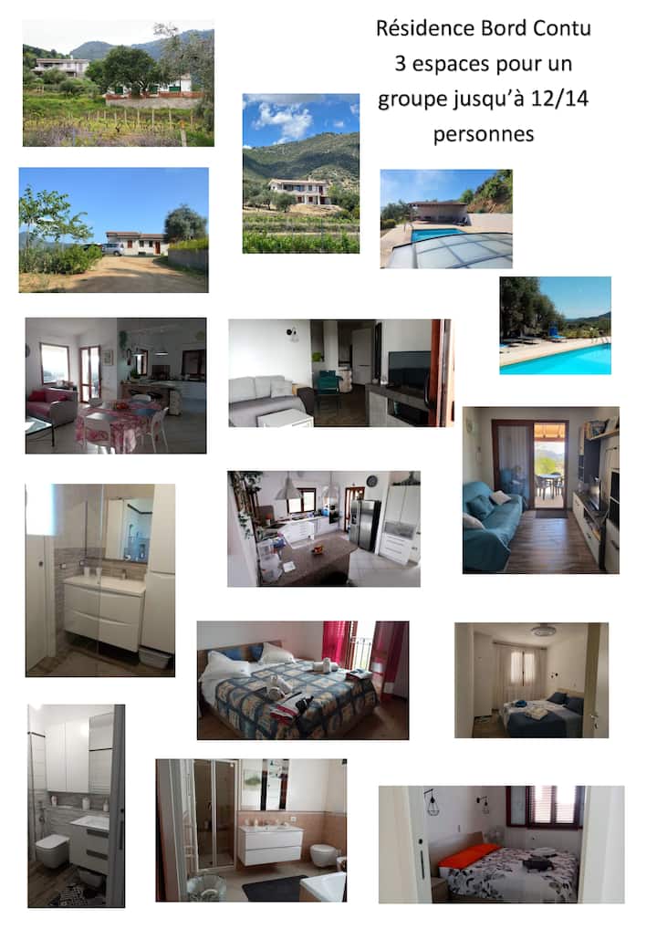 Résidence Pour 14 Personnes (3 Espaces Distincts) - Cardedu