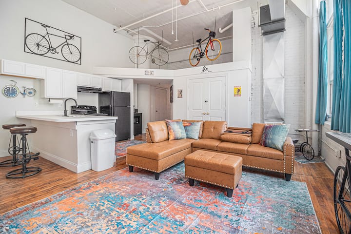 Historic Hudson Riverview Loft Bicycle Theme - Detroit