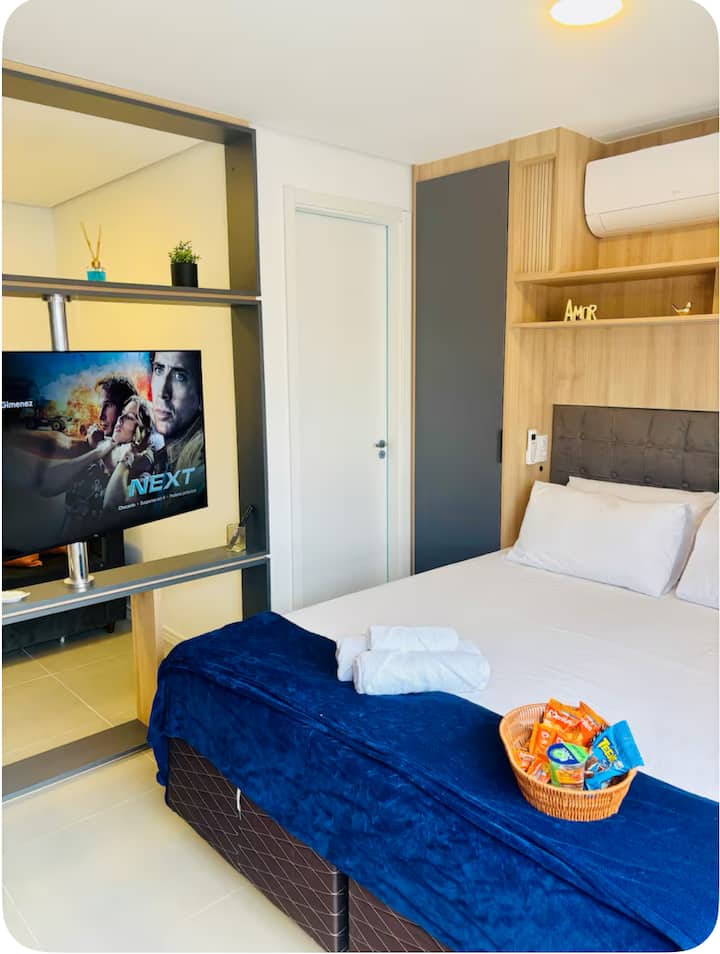 Flat Luxuoso Cama Queen C/ Vista E Ar Condicionado - Mogi das Cruzes